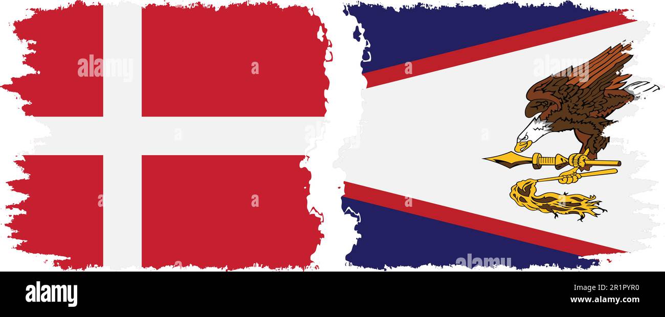 American Samoa and Denmark grunge flags connection, vector Stock Vector ...