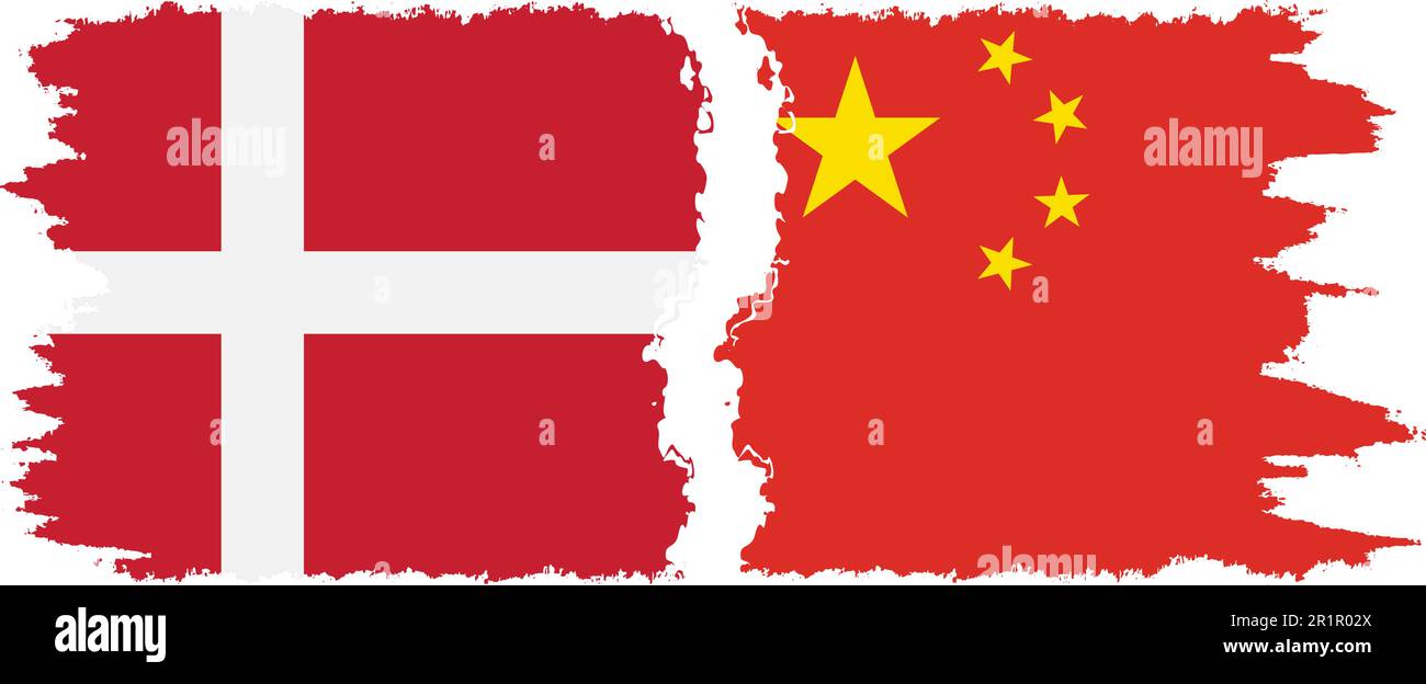 China and Denmark grunge flags connection, vector Stock Vector Image ...