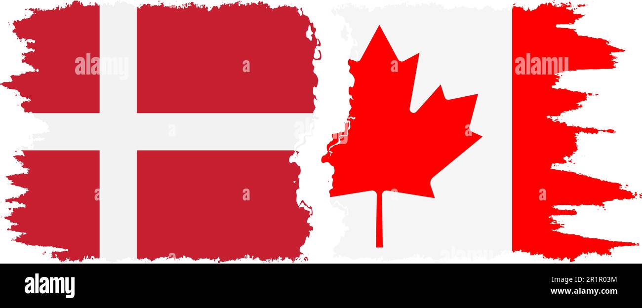 Canada and Denmark grunge flags connection, vector Stock Vector Image ...