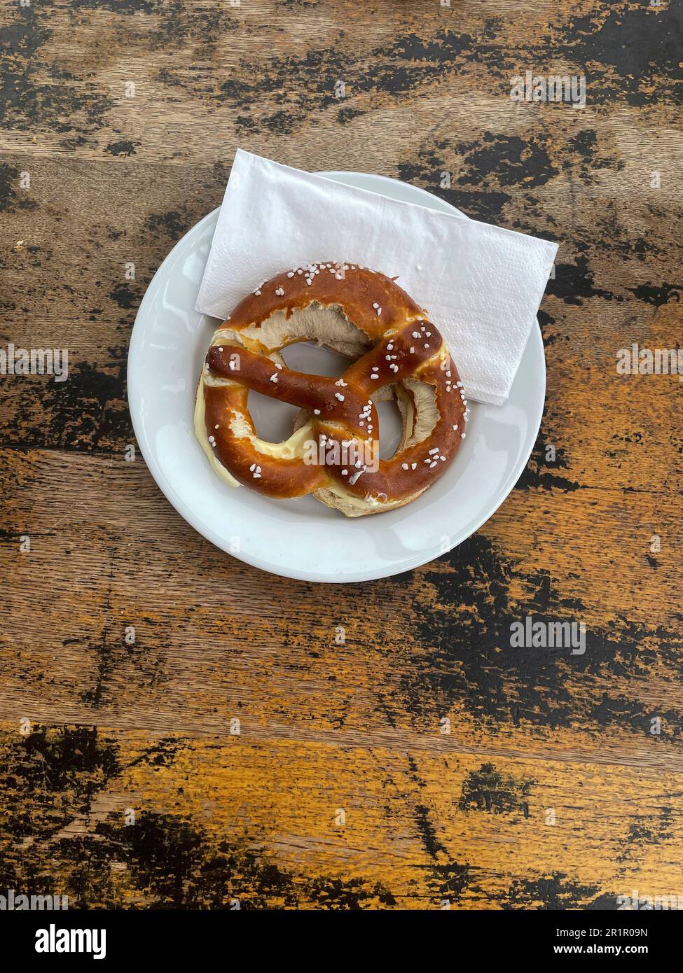 Pretzel, butter pretzel, breakfast, snack Stock Photo - Alamy