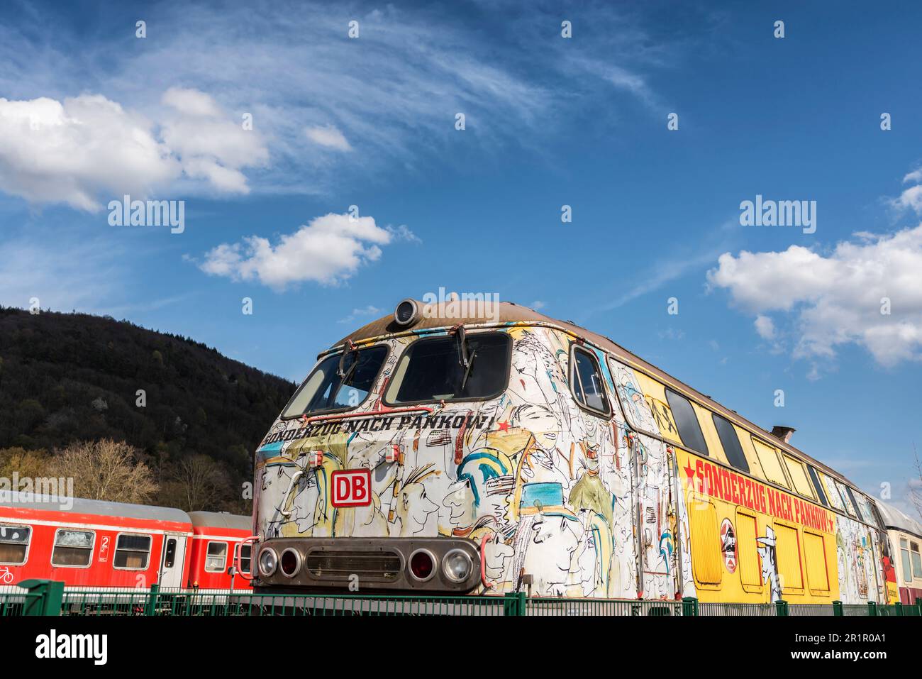 Amorbach, Lower Franconia, Bavaria, Germany, special train to Pankow ...