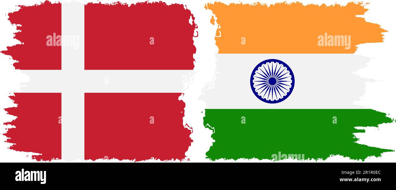 India and Denmark grunge flags connection, vector Stock Vector Image ...