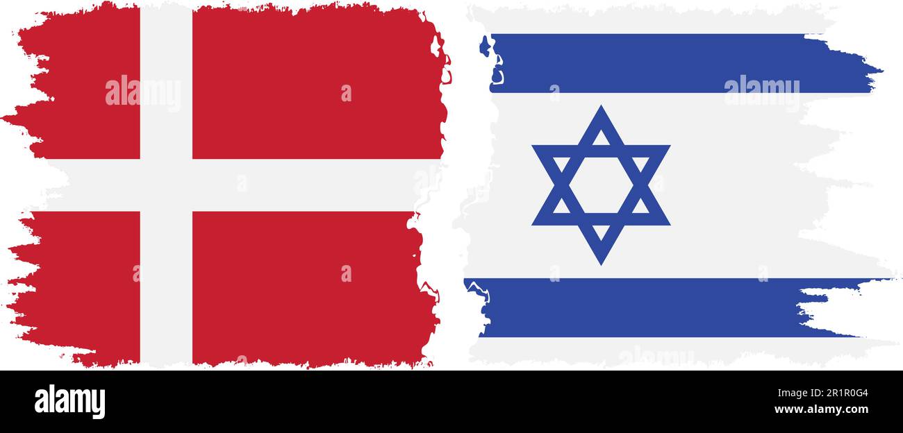 Israel and Denmark grunge flags connection, vector Stock Vector Image ...