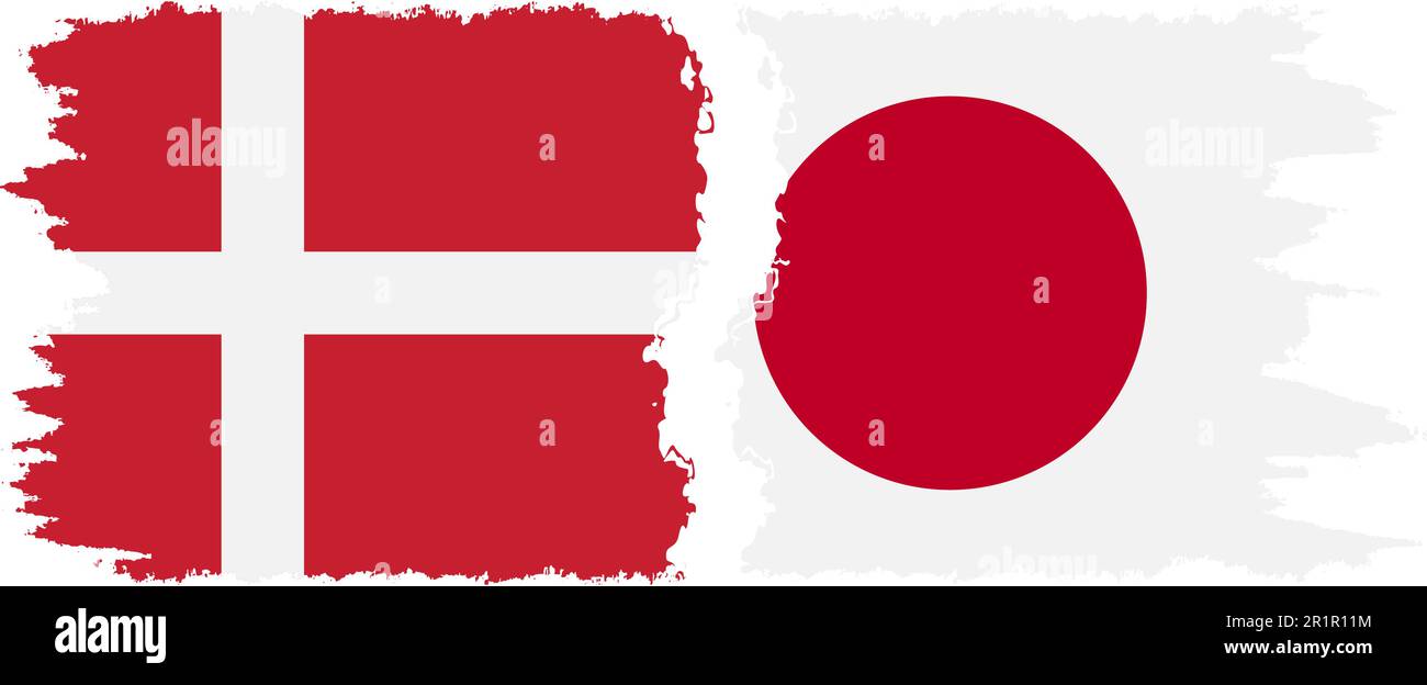 Japan and Denmark grunge flags connection, vector Stock Vector Image ...