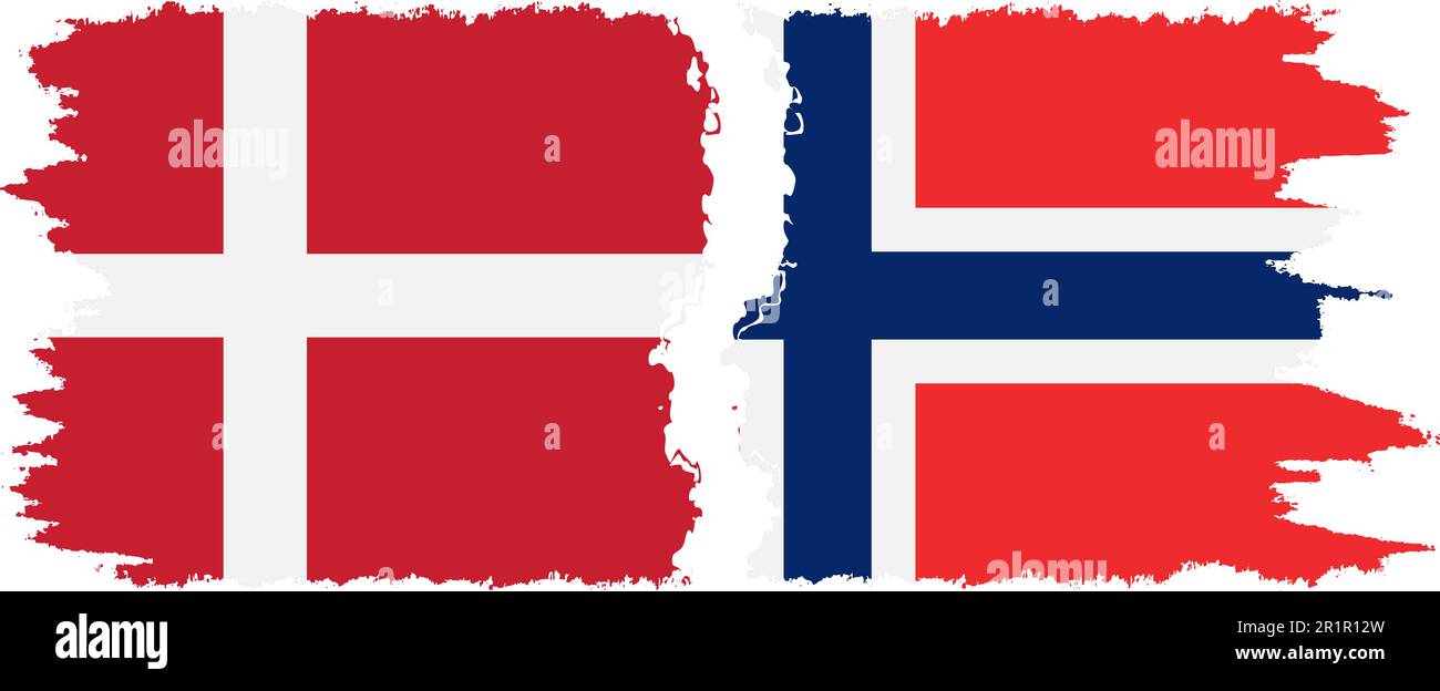 Norway and Denmark grunge flags connection, vector Stock Vector Image ...