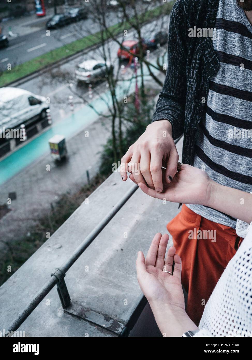 Non binary couple on balcony hi-res stock photography and images - Alamy