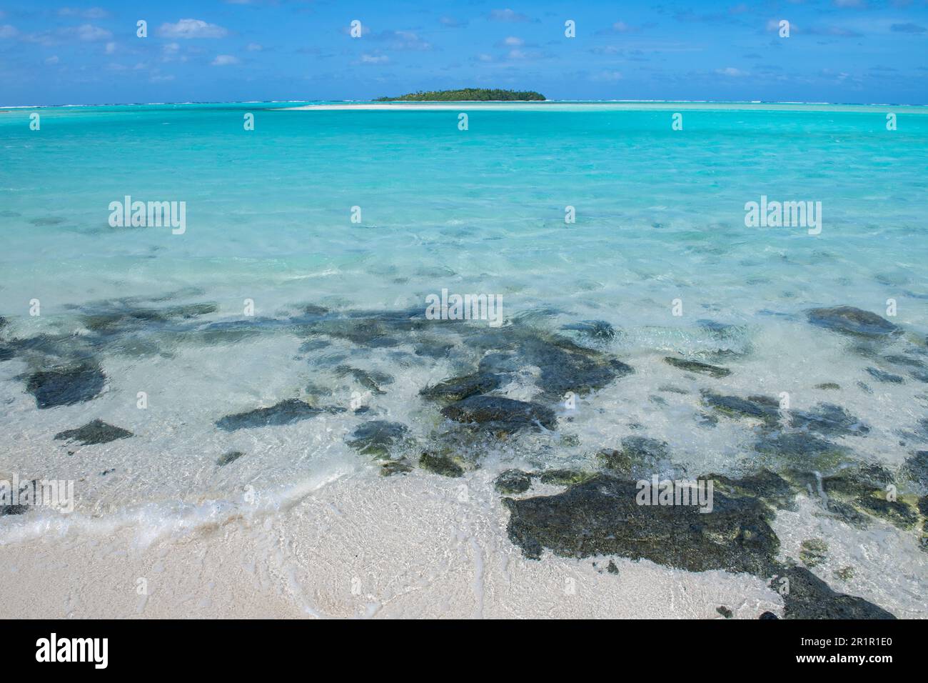 New Zealand, Cook Islands, Aitutaki, One Foot Island Stock Photo - Alamy