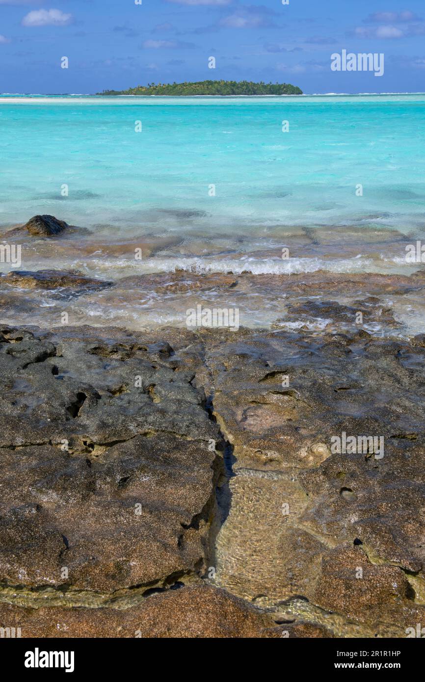 New Zealand, Cook Islands, Aitutaki, One Foot Island Stock Photo - Alamy