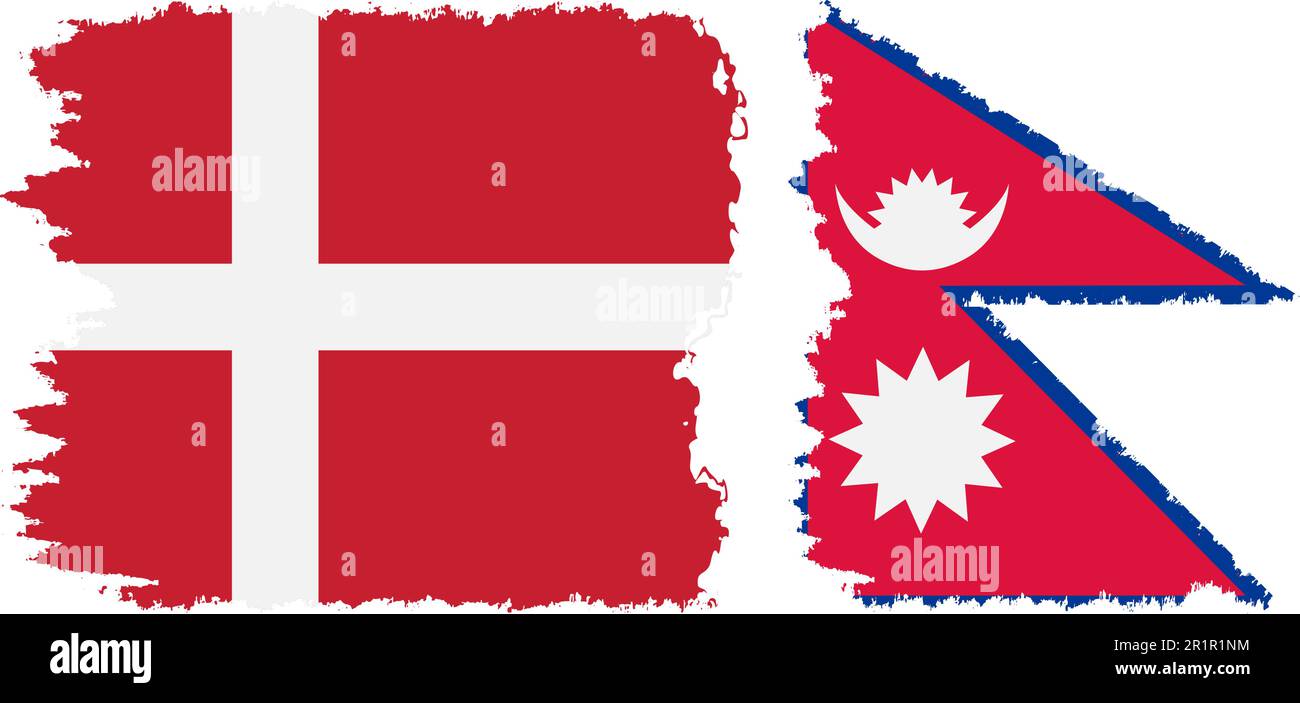 Nepal and Denmark grunge flags connection, vector Stock Vector Image ...
