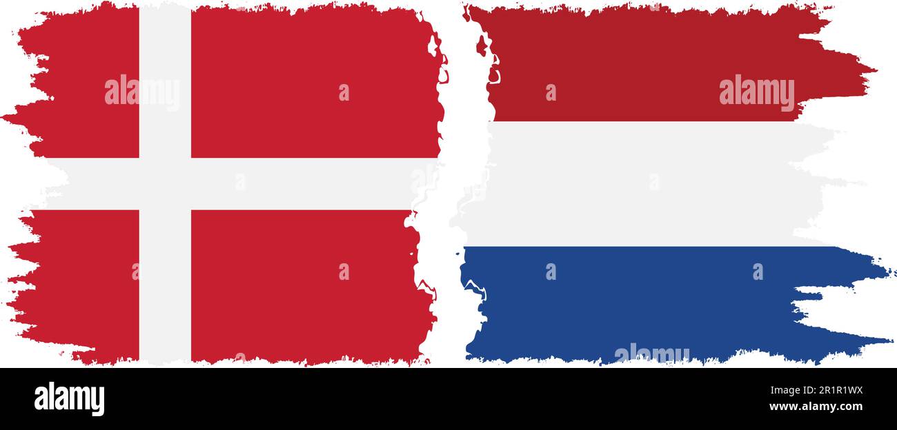 Netherlands and Denmark grunge flags connection, vector Stock Vector ...