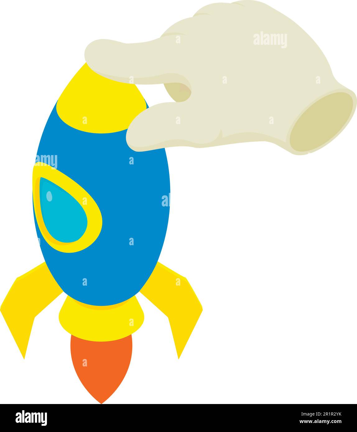 Business startup icon isometric vector. Hand finger presses on bright ...