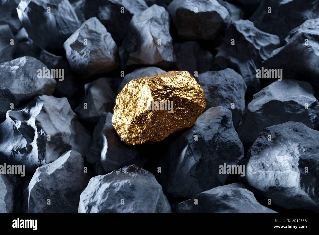 Raw Gold In Rocks