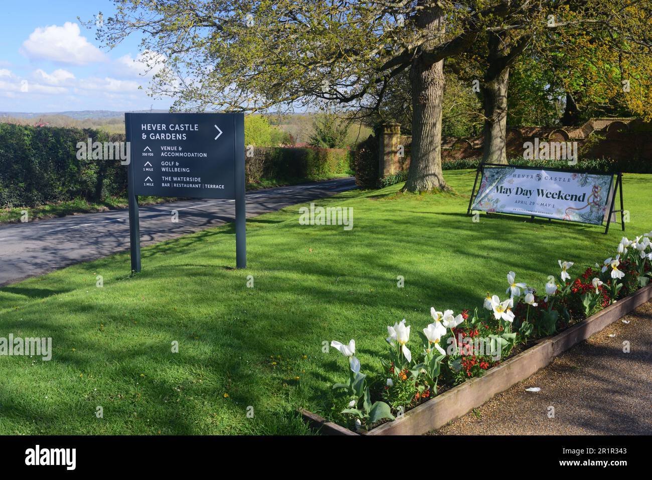 The public entrance to Hever Castle and gardens, Kent Stock Photo - Alamy