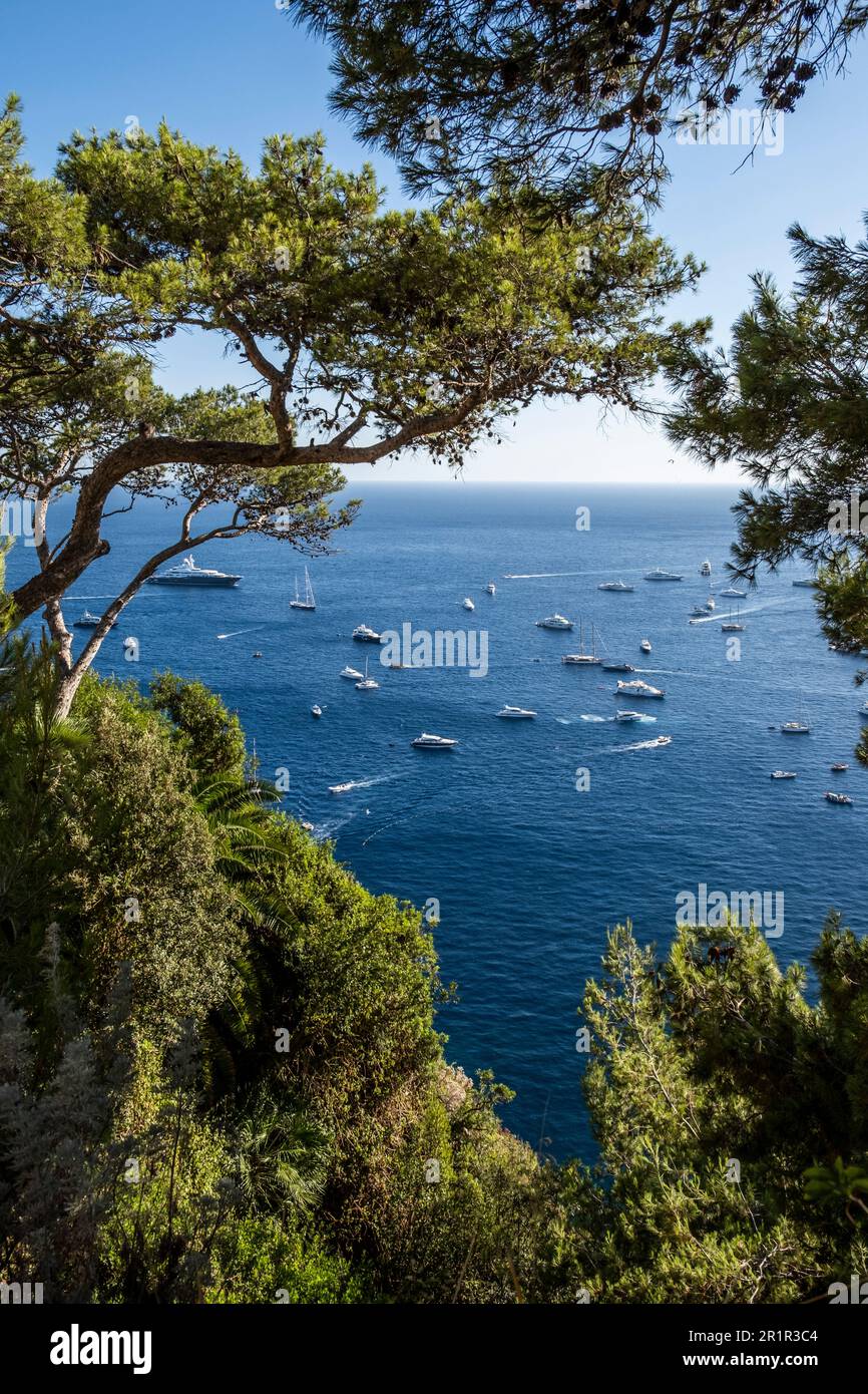View of Marina Piccola Bay, Capri, Capri Island, Gulf of Naples ...
