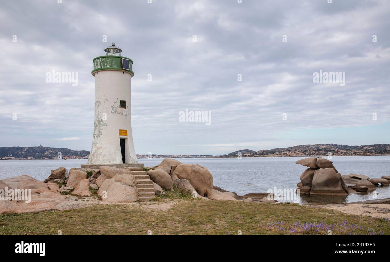Italy, Sardinia, lighthouse, military, rocky coast, Palau Stock Photo ...