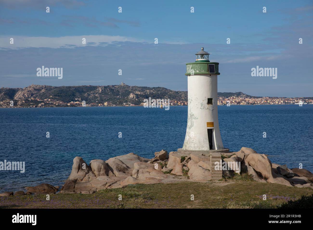 Italy, Sardinia, lighthouse, military, rocky coast, Palau Stock Photo ...