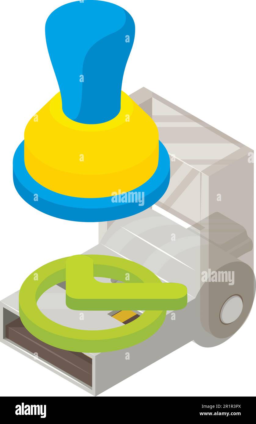 Confirmation concept icon isometric vector. Seal, checkmark sign and ...