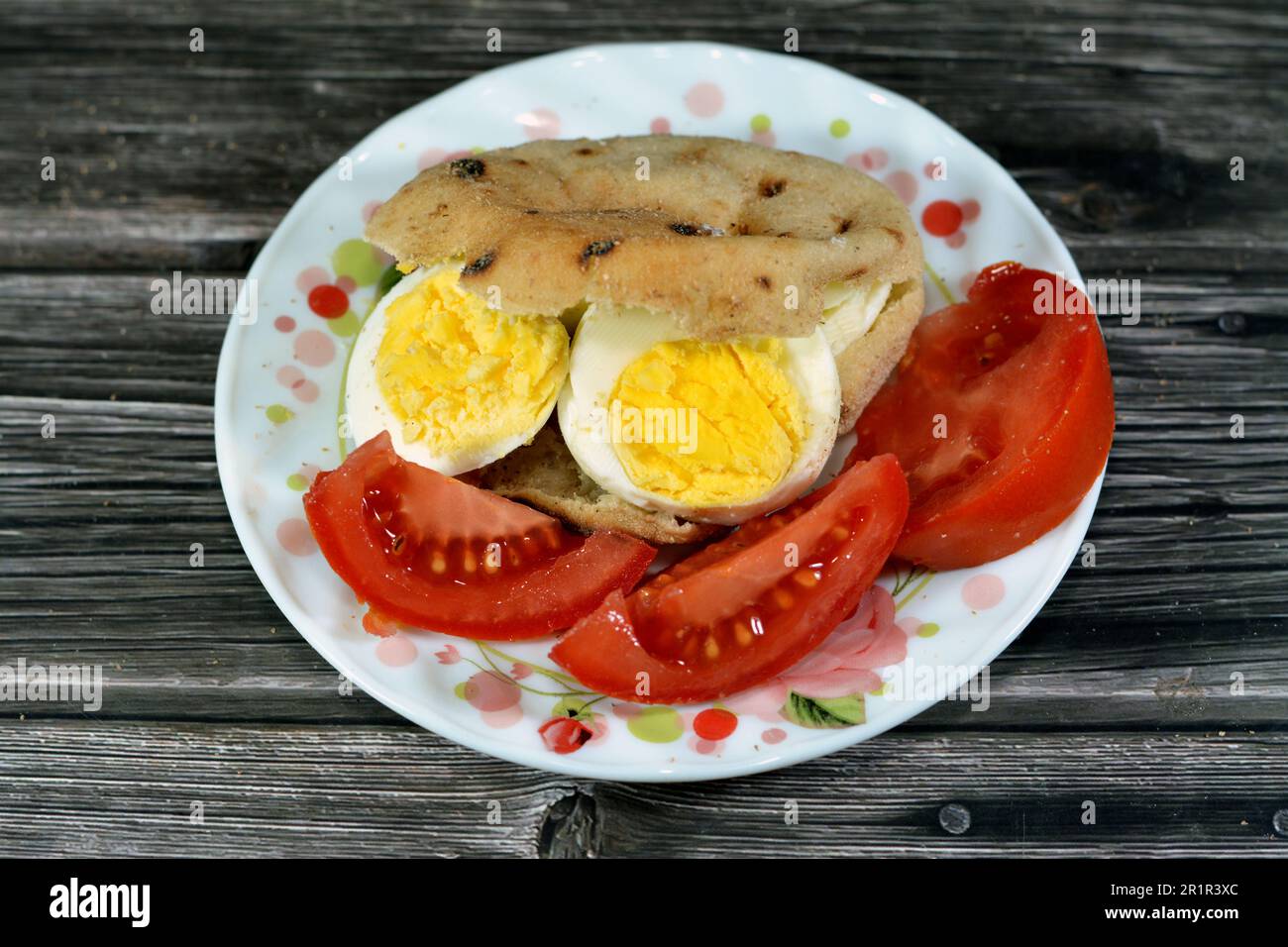 Mini traditional Egyptian flat bread with wheat bran and flour, small ...