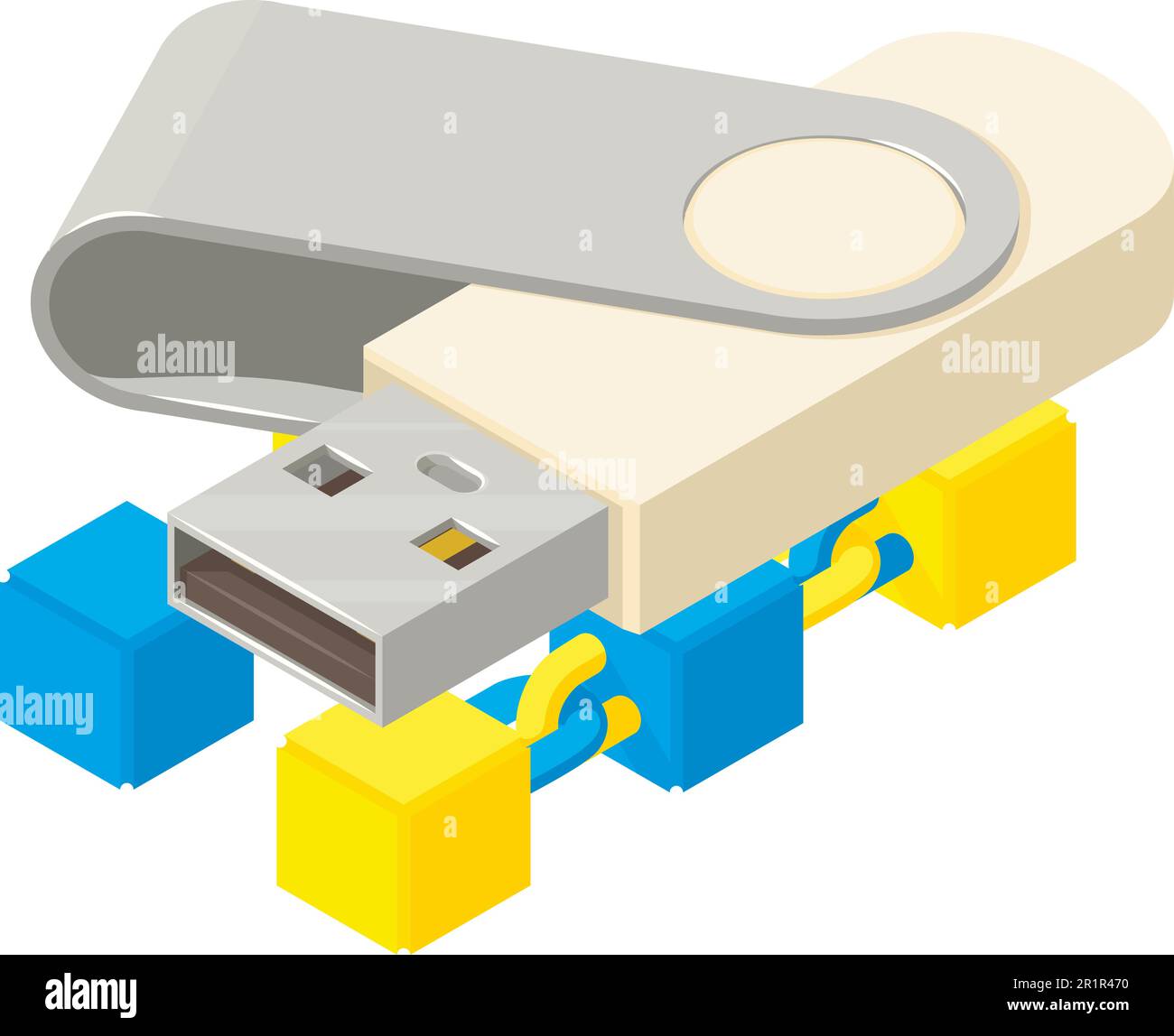 Usb drive vector chain Stock Vector Images - Alamy