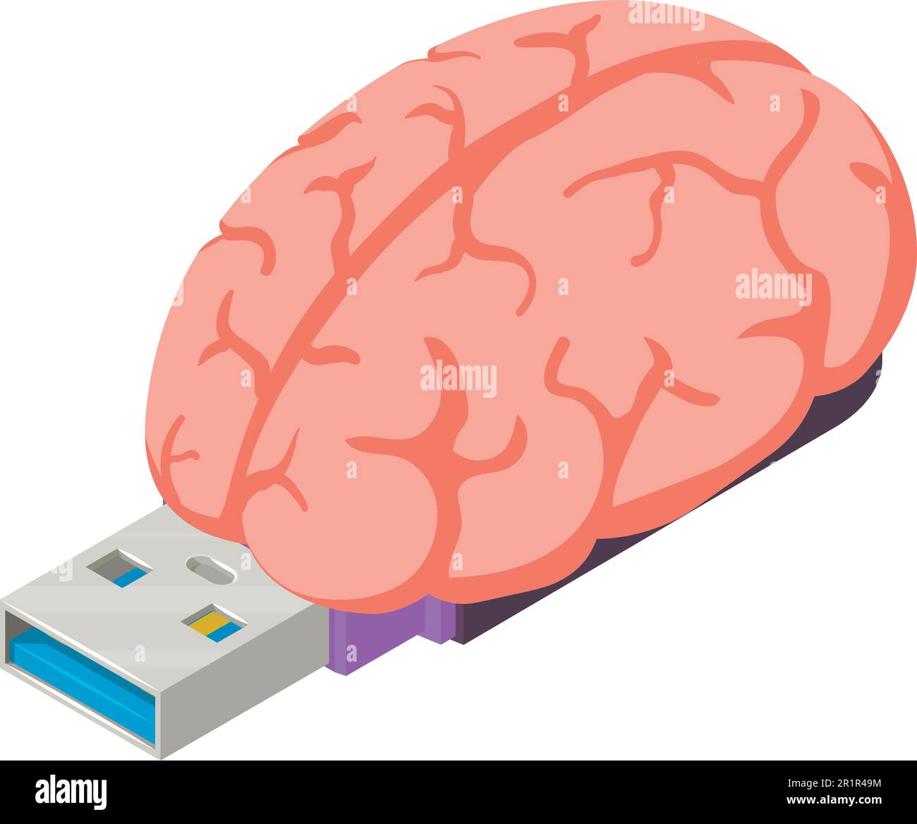 Intellectual property icon isometric vector. Realistic human brain on ...