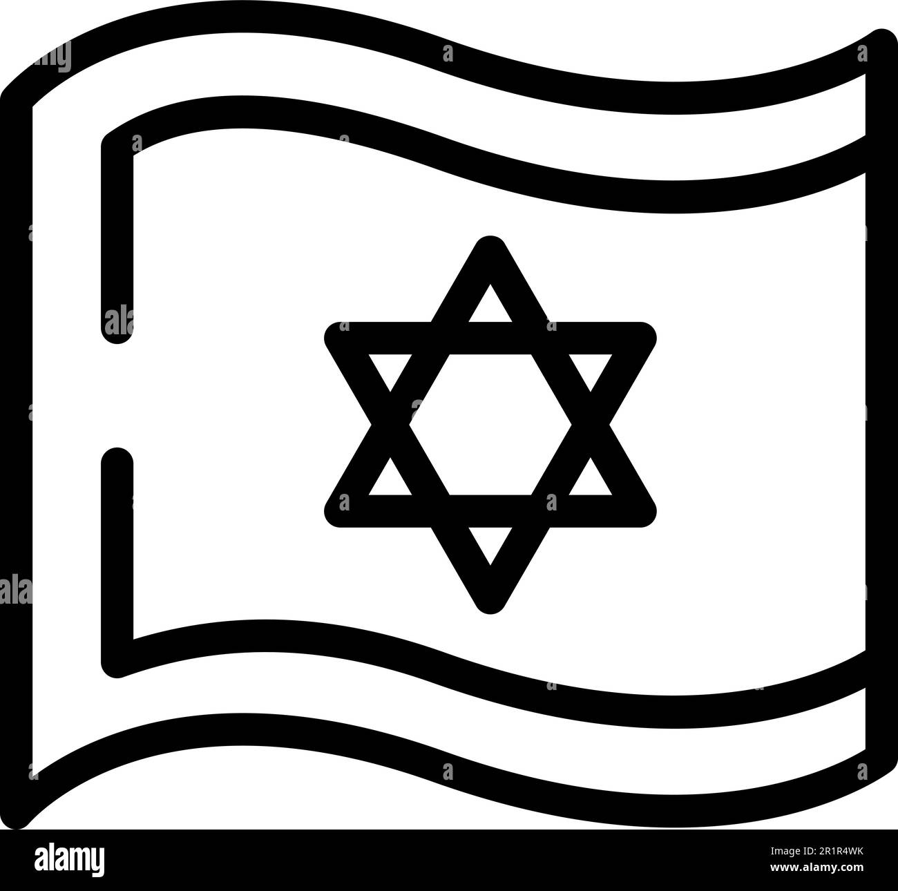 Israel flag icon outline vector. Jewish star. Religion holiday Stock ...