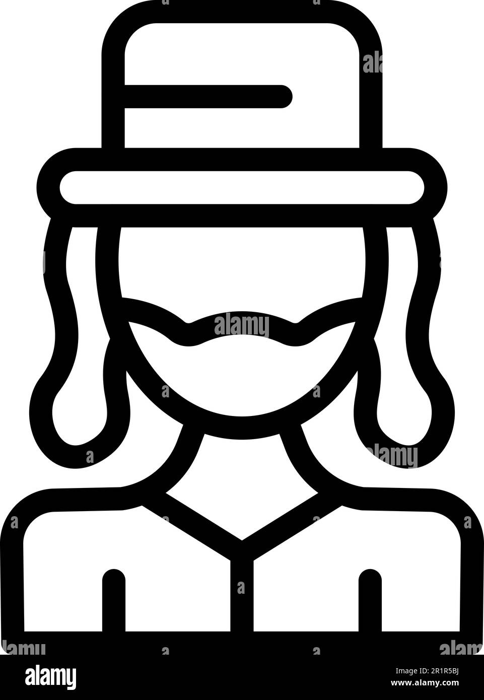 Jewish man icon outline vector. Israel religion. Culture flag Stock ...