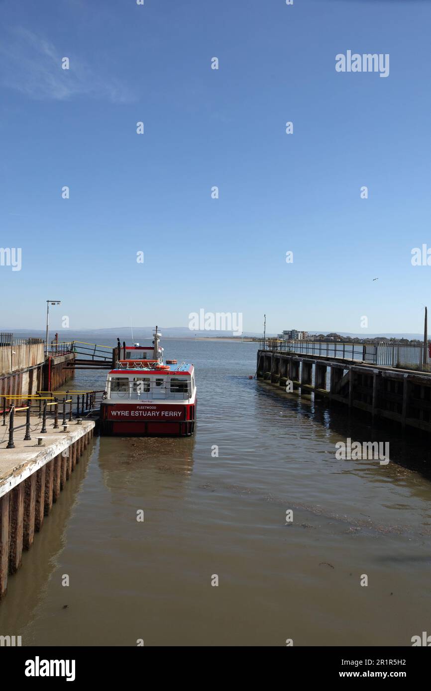 The Knott End Ferry moored at Fleetwood and waiting to sail to Knott ...
