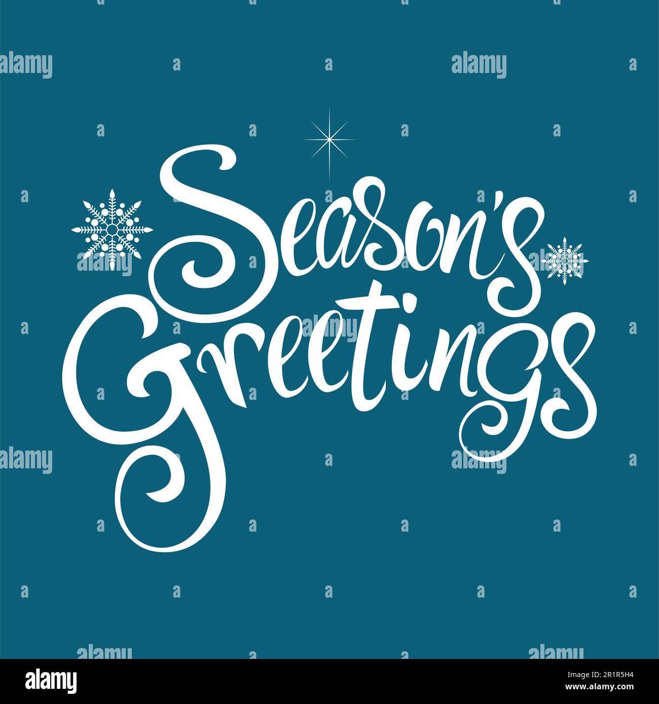 Text of Season's Greetings with decorative snowflakes for Christmas ...