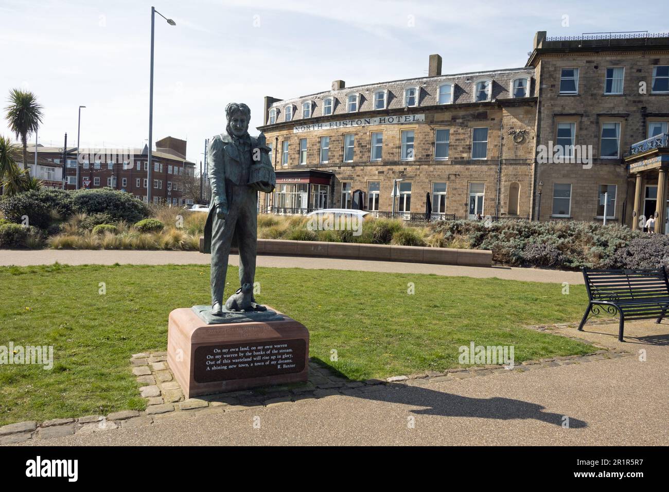 The statue of Sir Peter Hesketh in Euston Park with the North Euston ...
