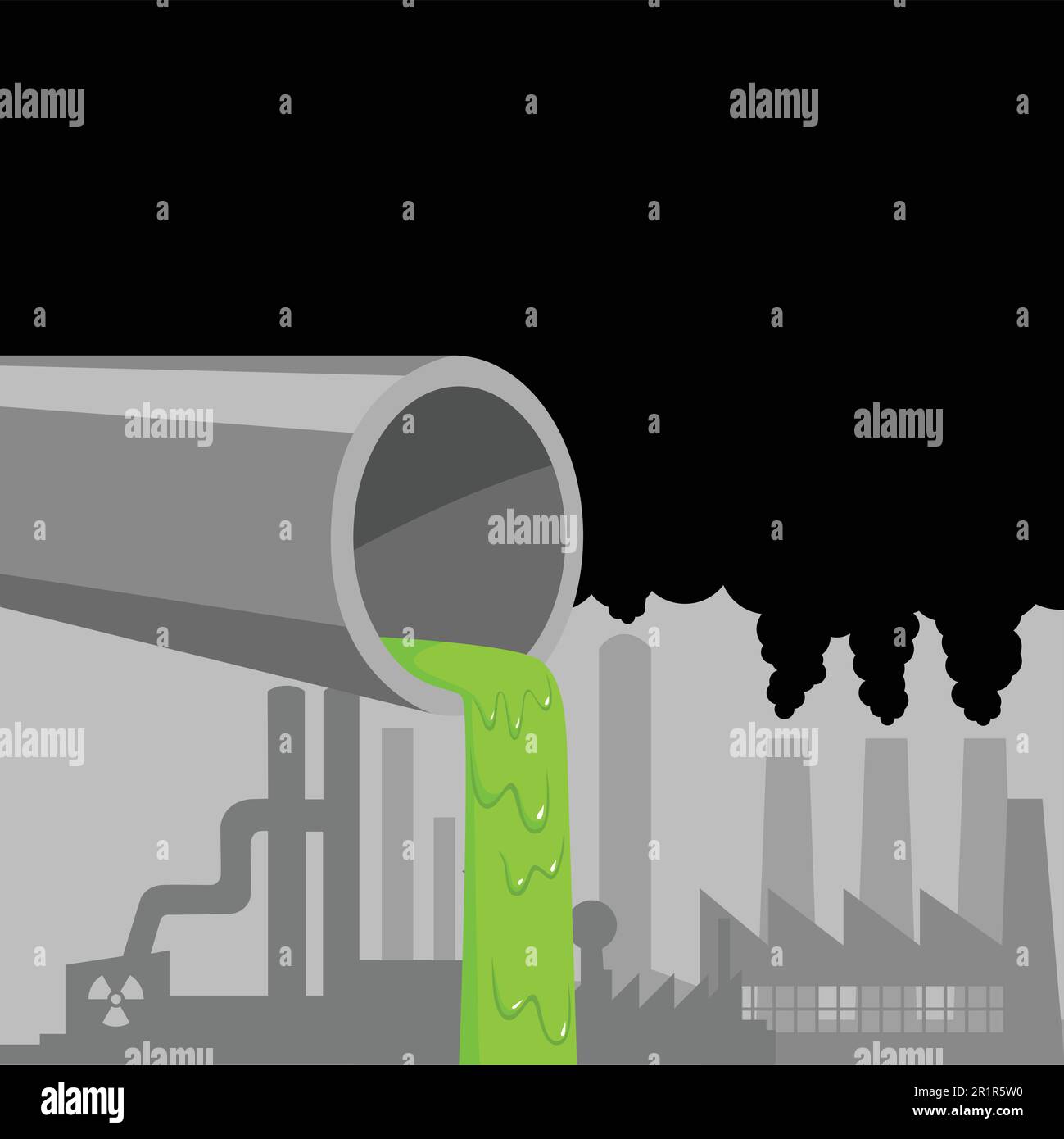 Vector graphic of a waste pipe from factories Stock Vector Image & Art ...