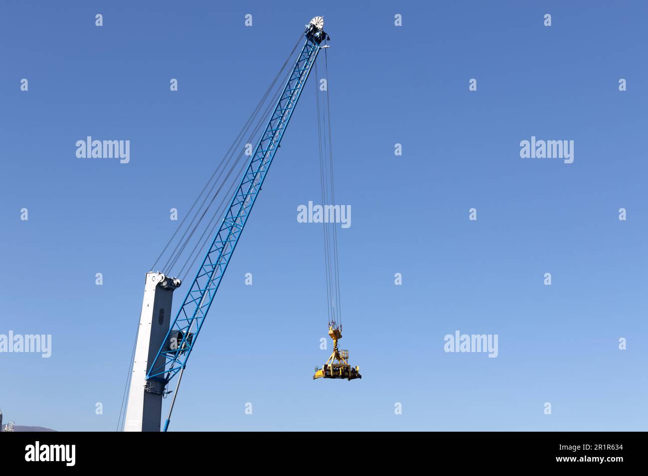 An original crane in the port of Genoa, Italy Stock Photo - Alamy