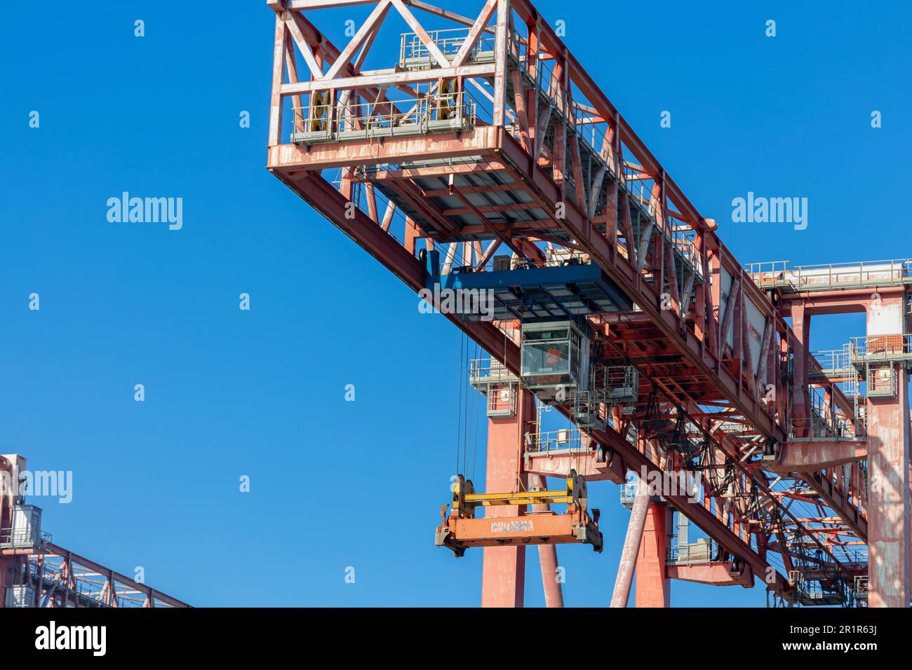 GENOA, ITALY, FEBRUARY 2, 2023 - Big industrial crane in the port of ...