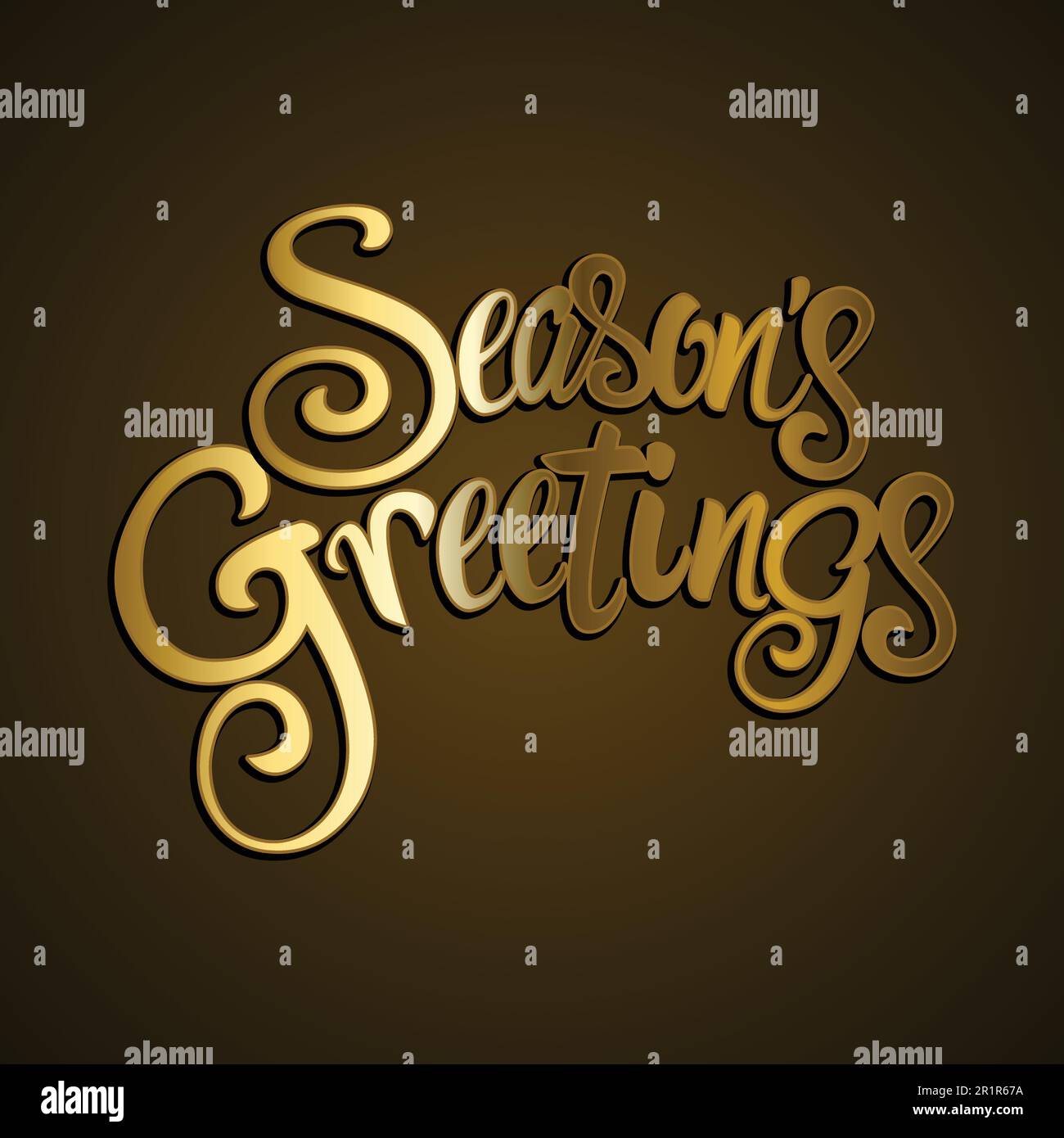 Text of Season's Greetings with gold effect for Christmas theme and ...