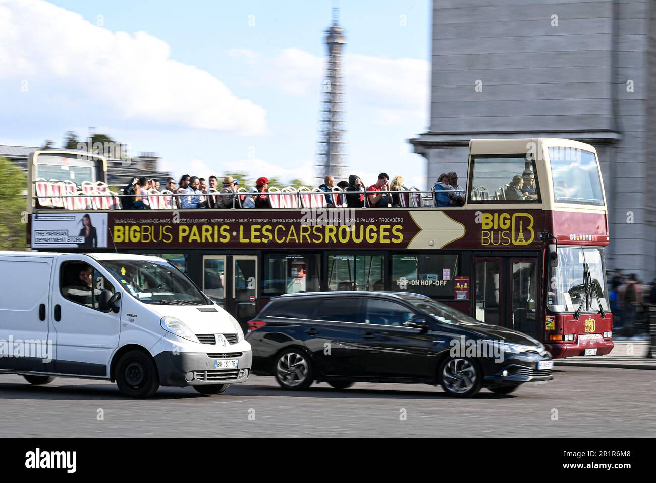 Illustration picture shows a tourist coach (with the Eiffel Tower in ...