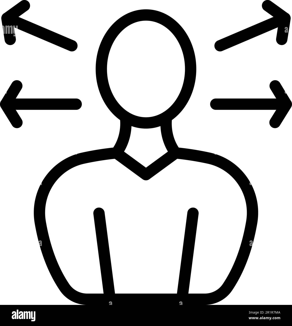 Crisis creativity person icon outline vector. Work process. Sad ...