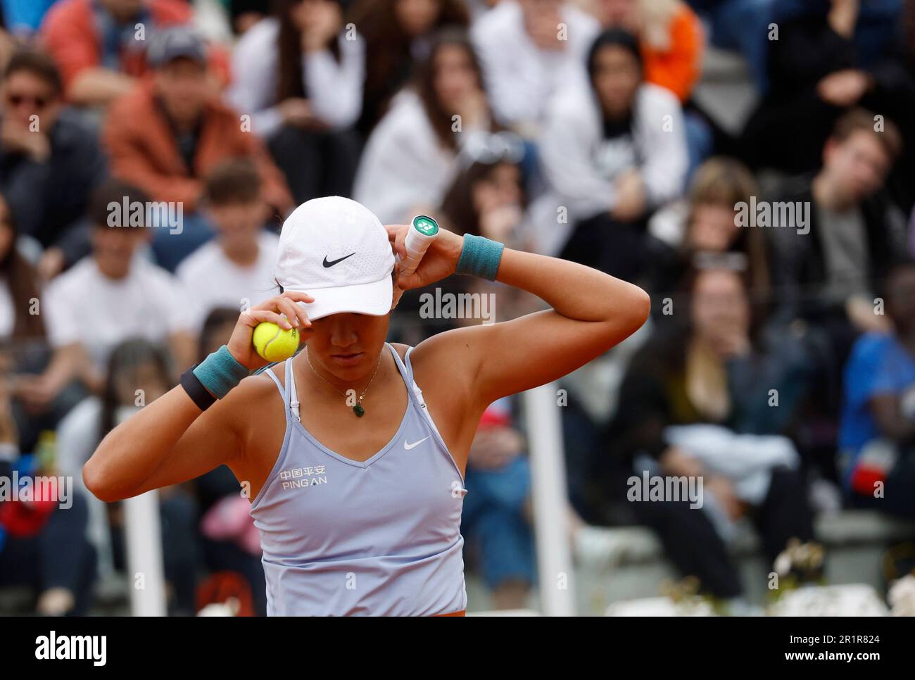 Rome, Italy. 15th May, 2023. Wang Xiyu of China reacts during the round ...
