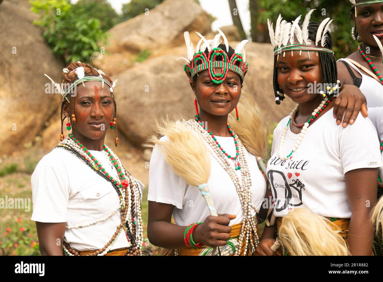 Jos, Nigeria. 12th May 2023. Berom ladies posing for photographs during ...