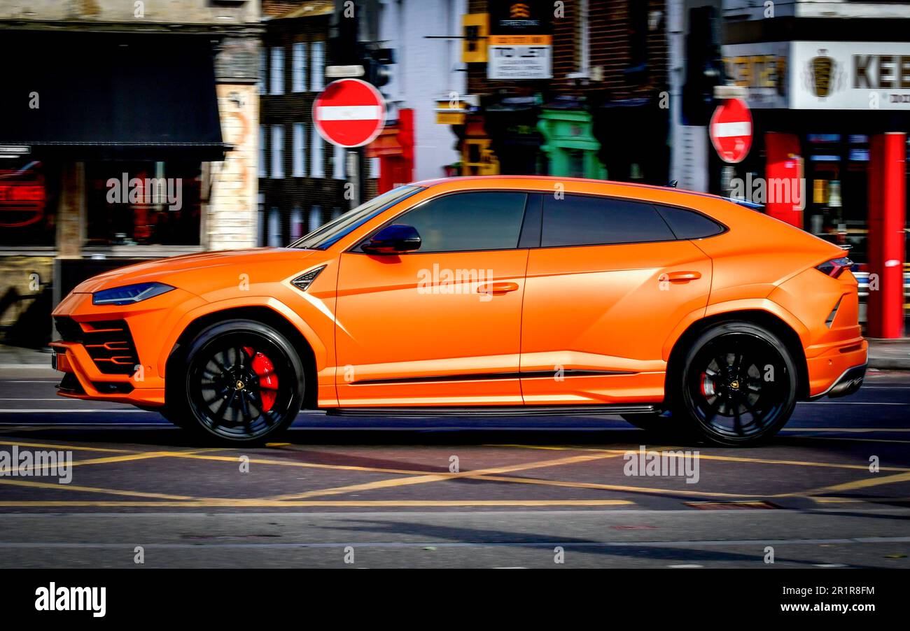 Orange Lamborghini Urus Super Sport Utility Vehicle. Islington, London ...
