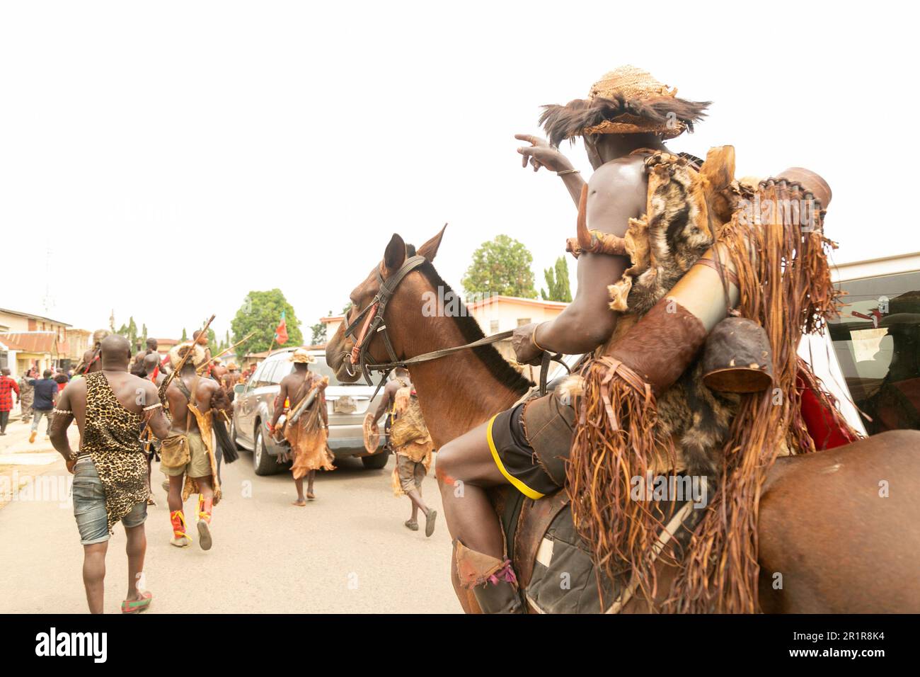 Jos, Nigeria. 12th May 2023. Berom soldiers leading a procession to Za ...