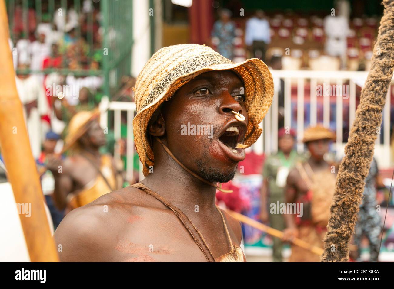 Jos, Nigeria. 12th May 2023. Berom soldiers leading a procession to Za ...