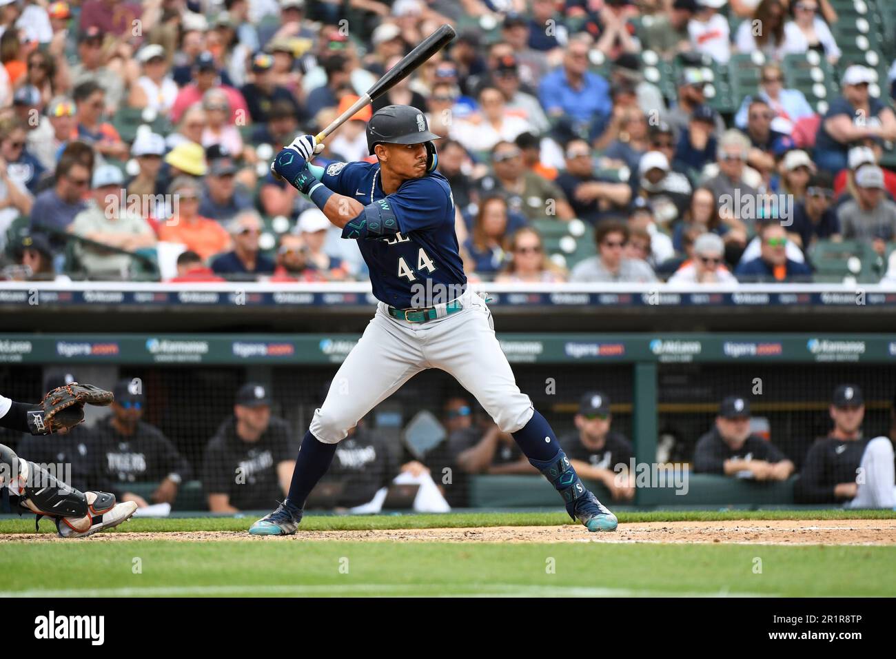 Seattle Mariners' Julio Rodriguez bats against the Detroit Tigers in ...