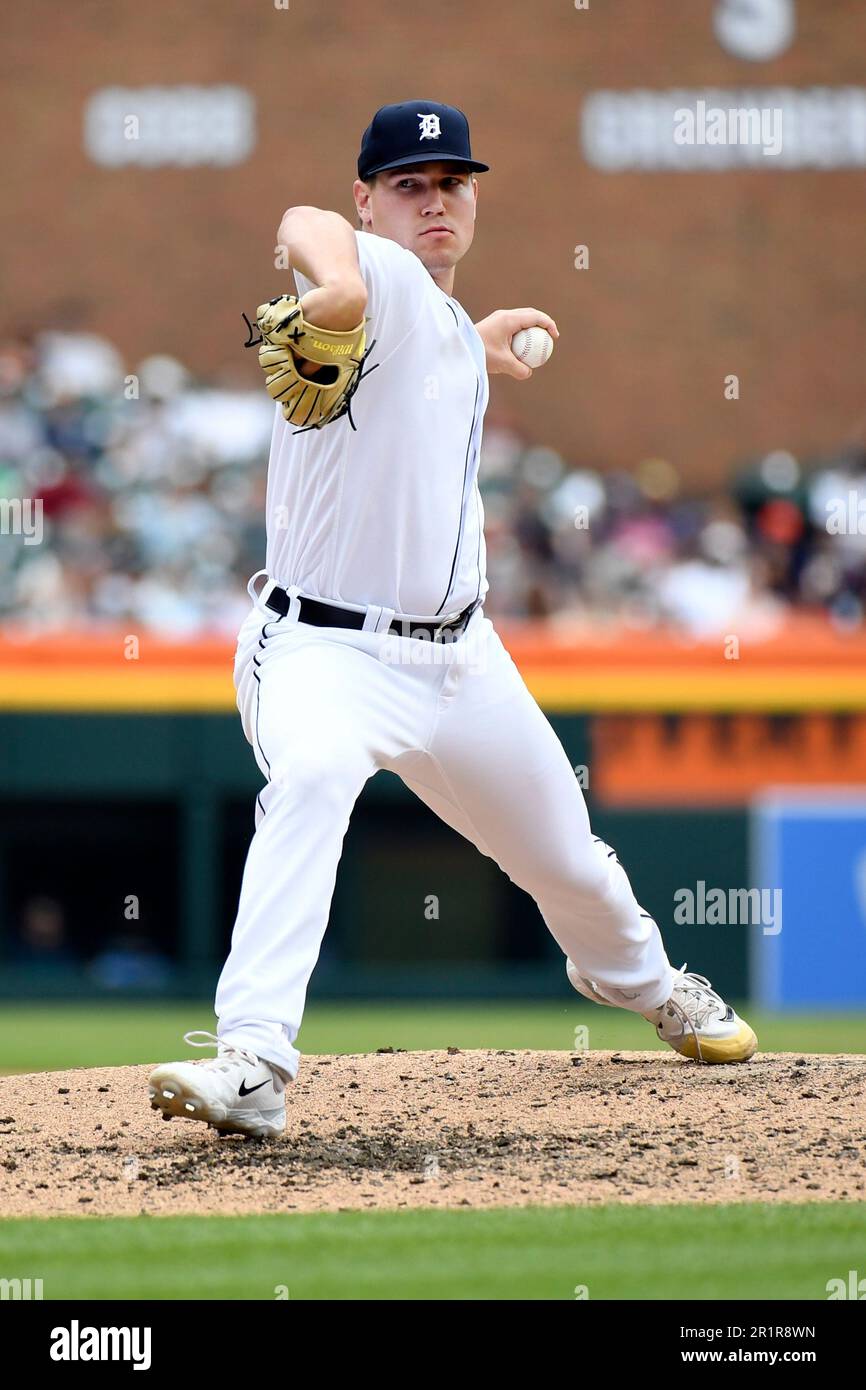 Detroit Tigers relief pitcher Tyler Holton throws against the Seattle ...