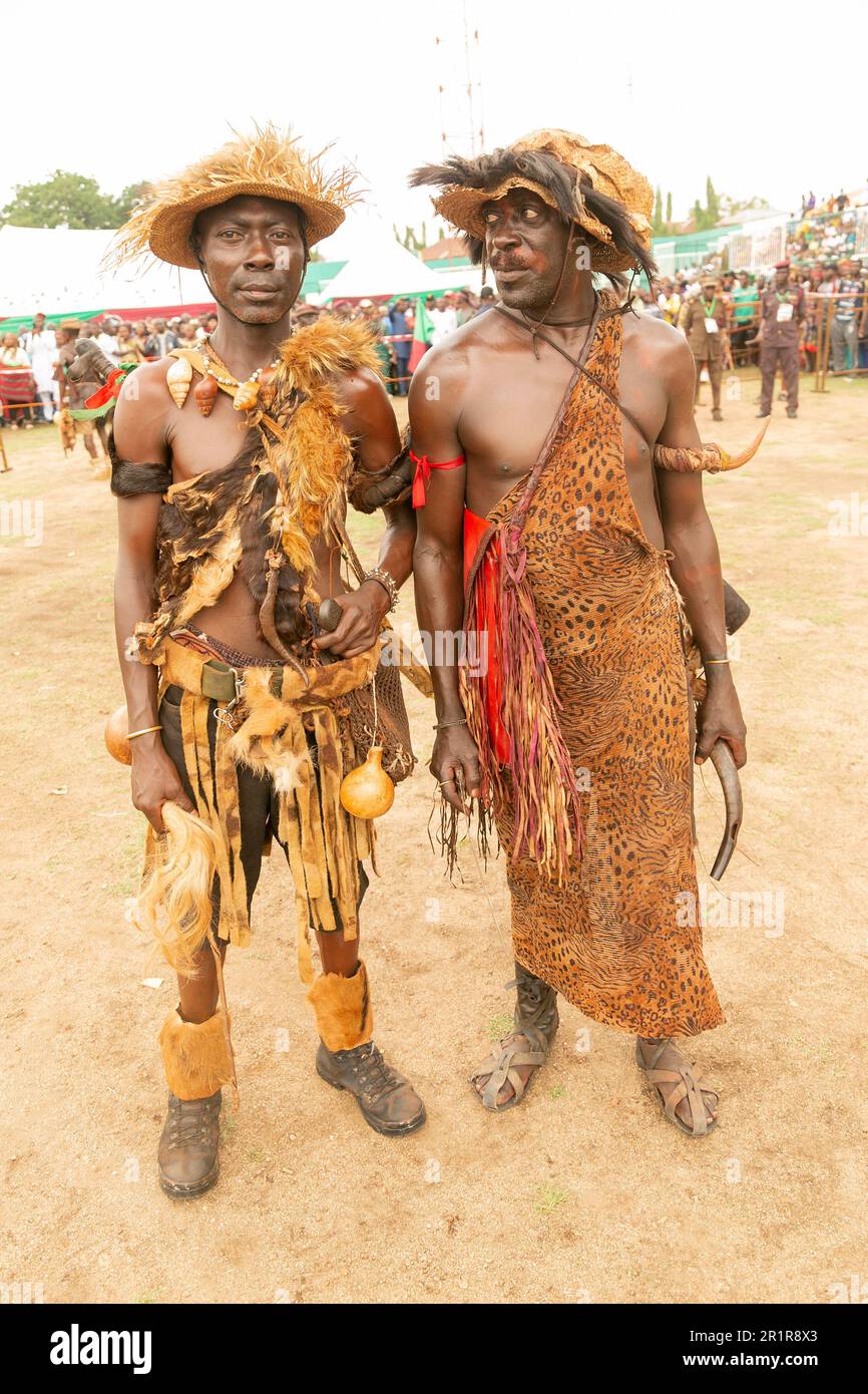 Jos, Nigeria. 12th May 2023. Berom men at the festival ground, Jos ...