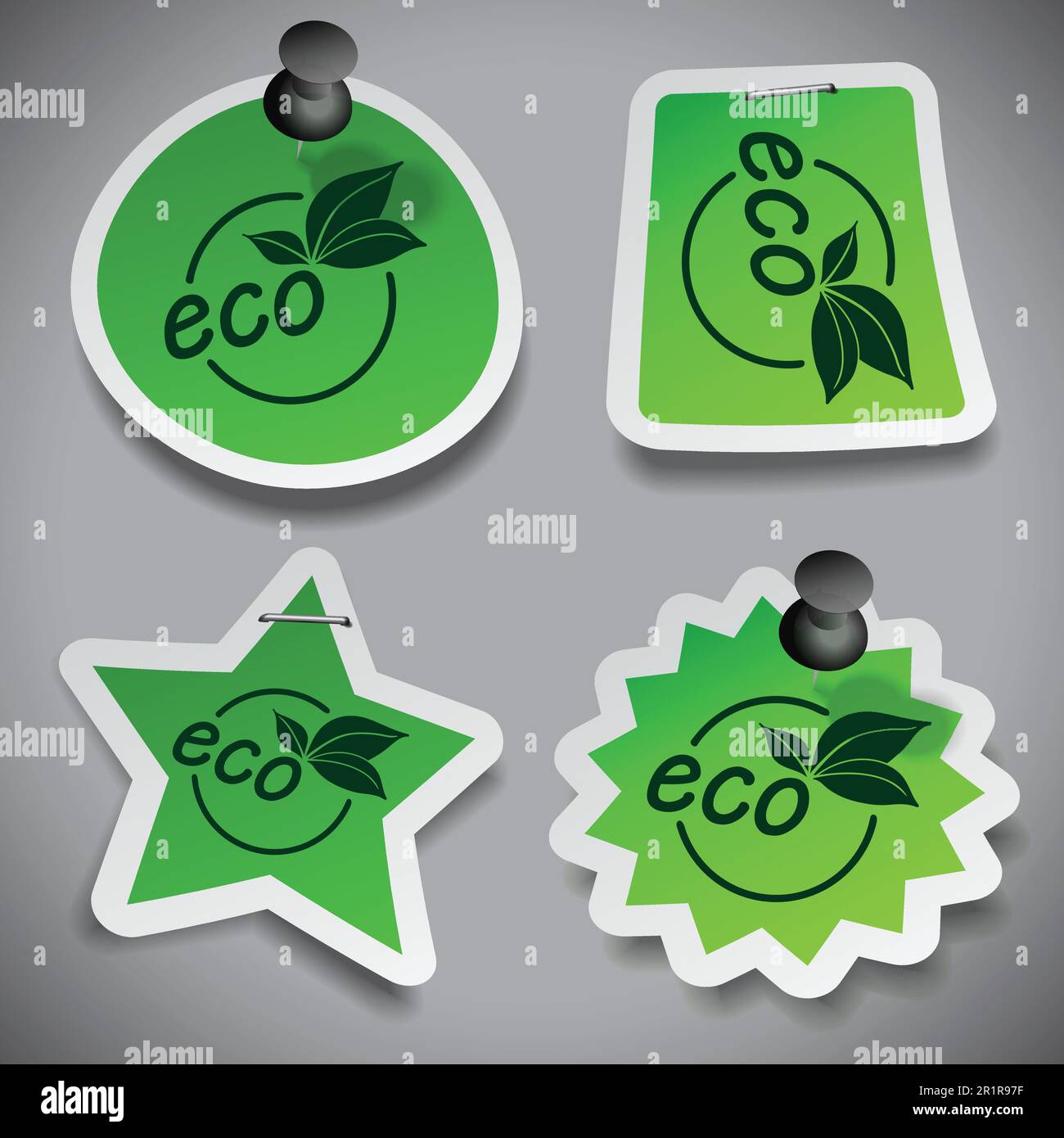 Green Eco Paper Cut Stickers Template Stock Vector Image & Art - Alamy