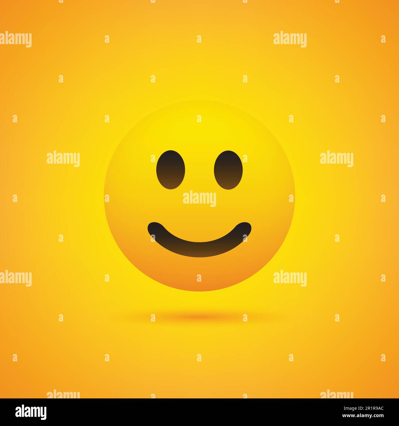 Smiling Emoji - Simple Happy Emoticon on Yellow Background - Vector ...