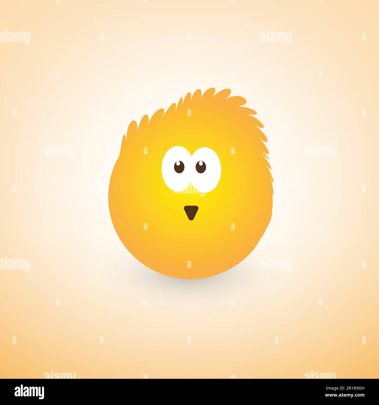Emoji with Funny Hair - Simple Emoticon on Yellow Background Stock ...