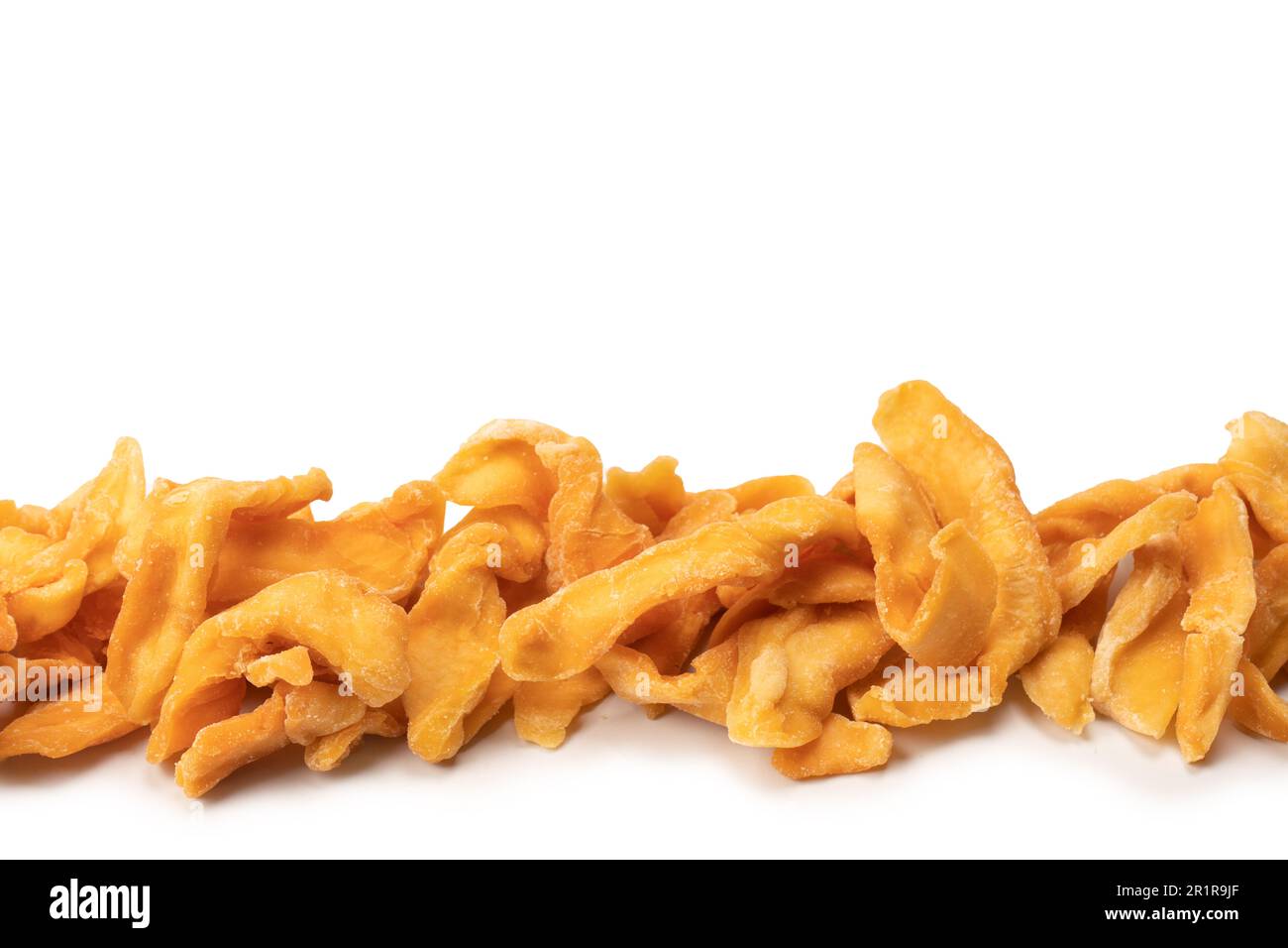 Dried melon slices isolated on a white background. Dried fruit Stock ...