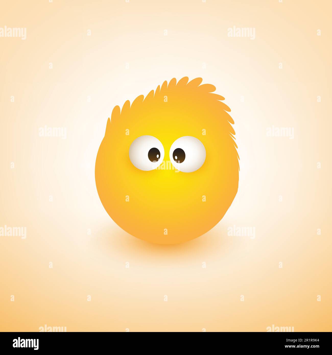 Emoji with Funny Hair - Simple Emoticon on Yellow Background Stock ...