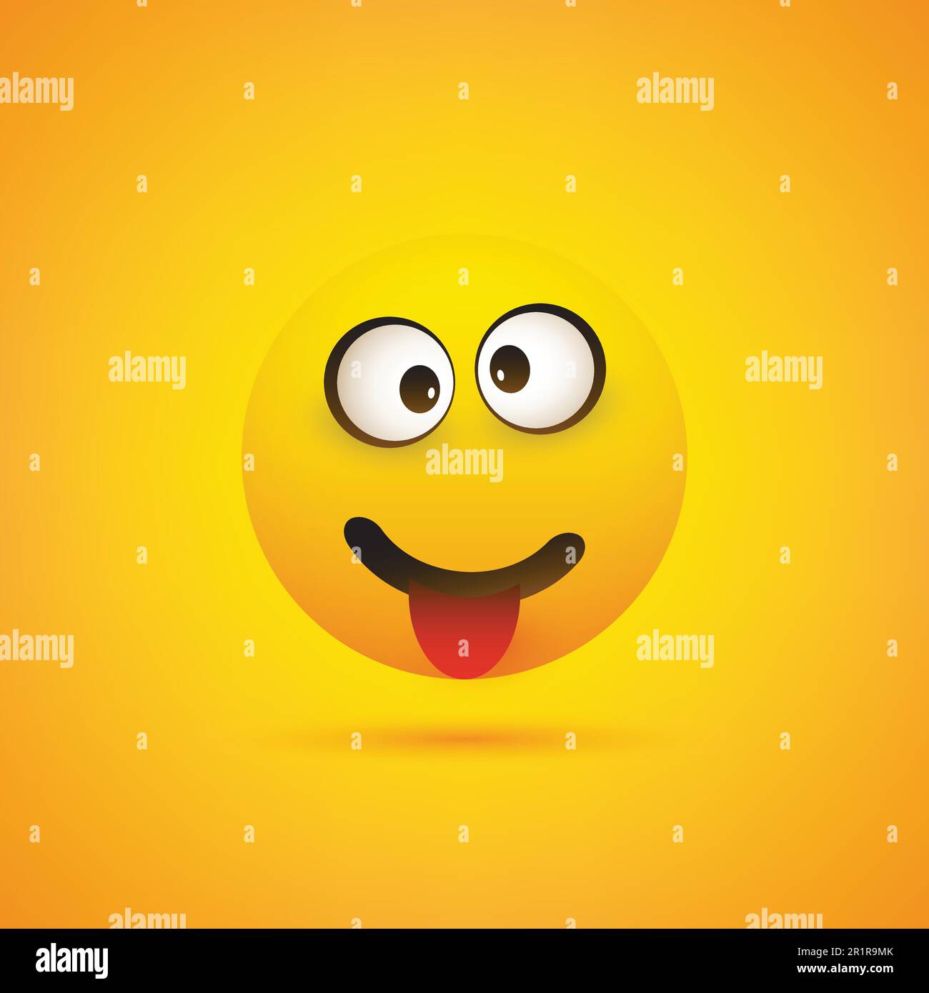 Smiling Emoji with Stuck Out Tongue - Simple Shiny Happy Emoticon on ...