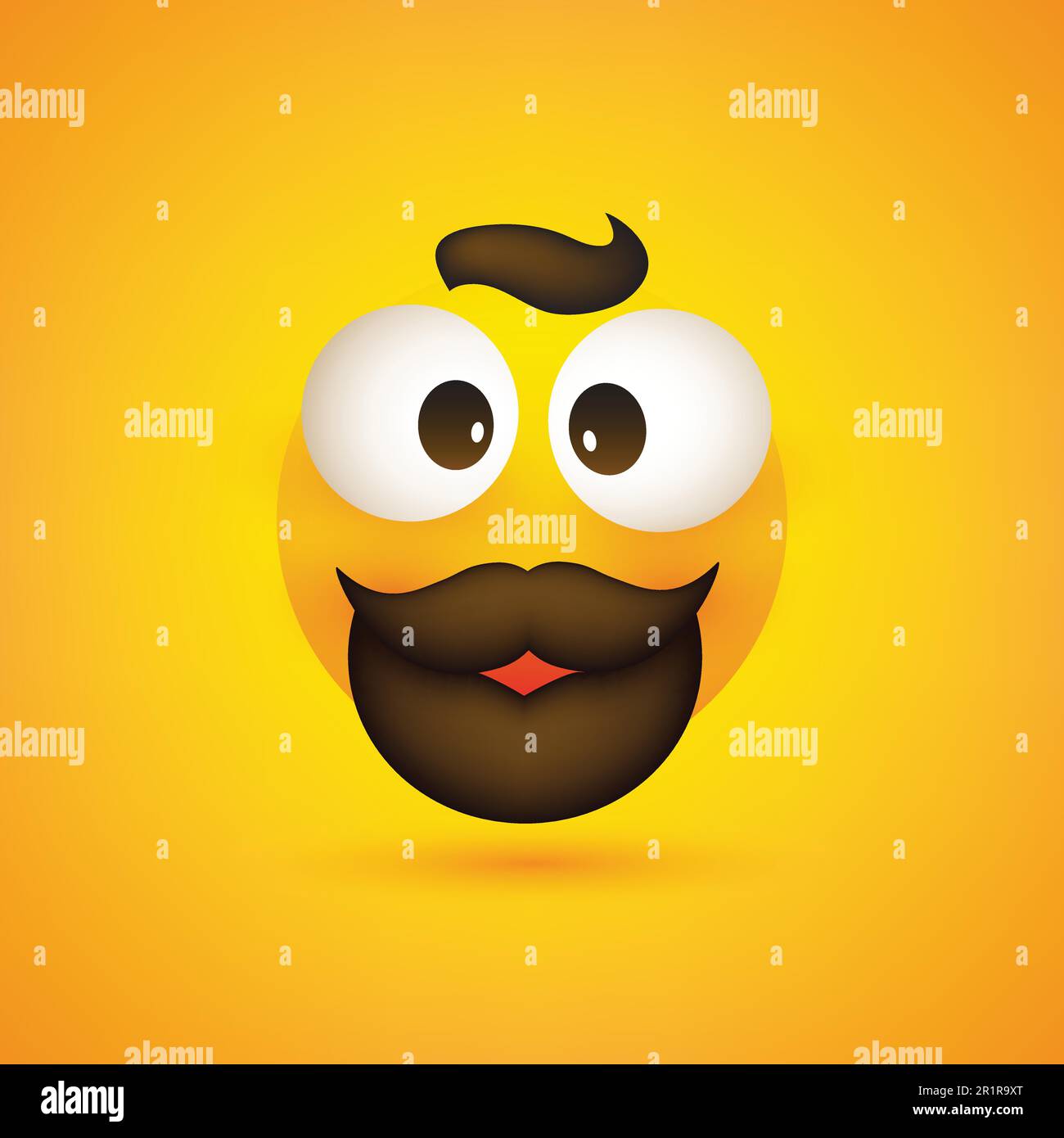 Smiling Emoji - Simple Happy Emoticon with Squint Pop Out Eyes ...